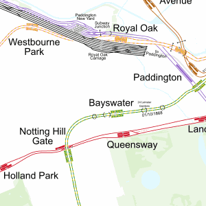 Detailled London transport map (track, depot, ...)